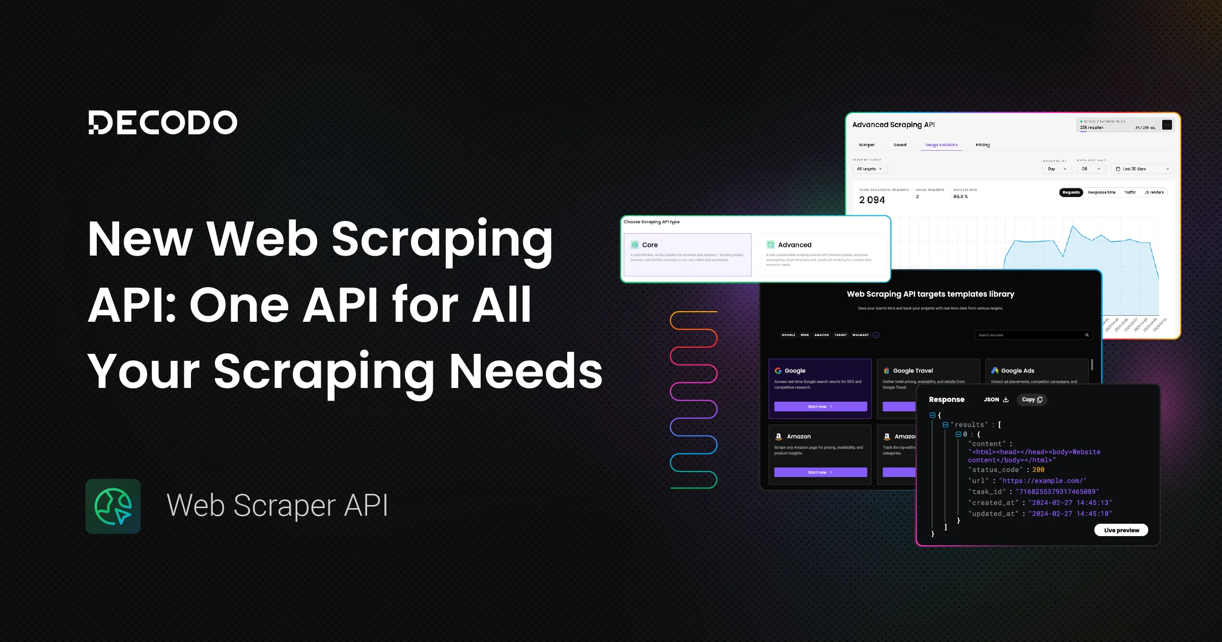 New Web Scraping API: One API for All Your Scraping Needs