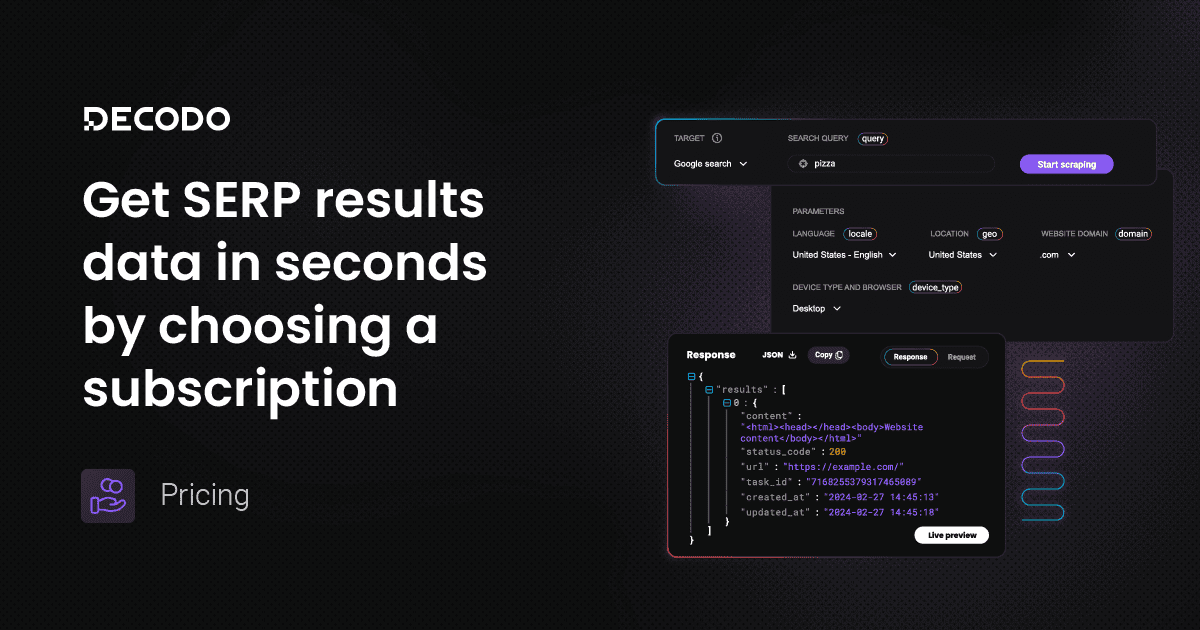 SERP Scraping API subscriptions for any needs